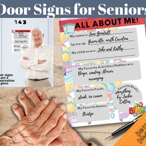 Memory Care Door Sign Alzheimers Activity Dementia Activity Senior Door ...