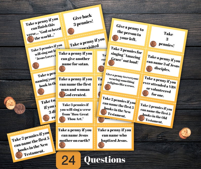 Penny Pass Bible Edition, Bible Trivia for Seniors, Ice Breaker Game ...