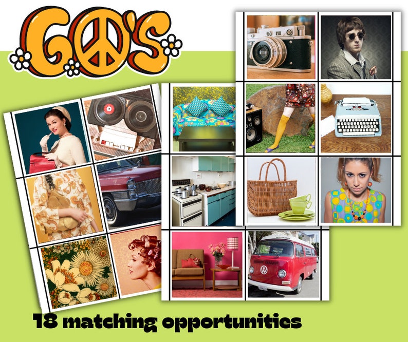 Decades, Matching Bundle, Dementia Sorting Kits, Sorting Games ...