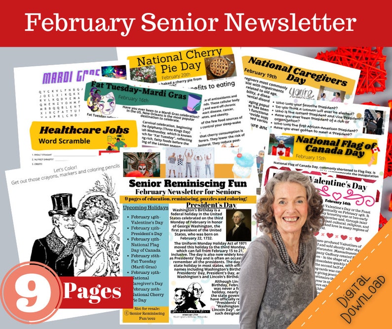 February Senior Activities Newsletter: Reminiscing, Puzzles (PDF ...