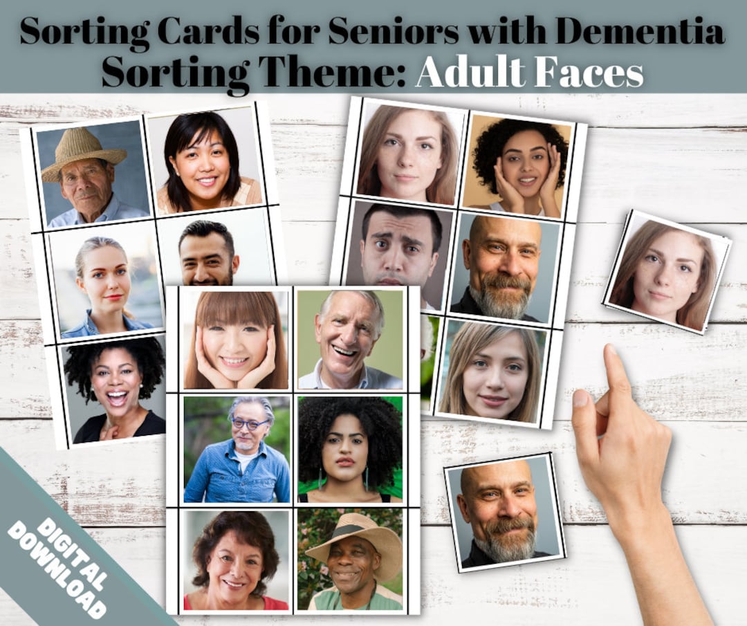 Dementia Sorting Kit: Adult Faces Matching Game (digital Download) - Etsy
