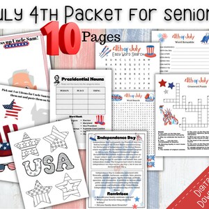 July 4th Activity Packet, July 4th Word Search, July 4th Puzzles, July ...
