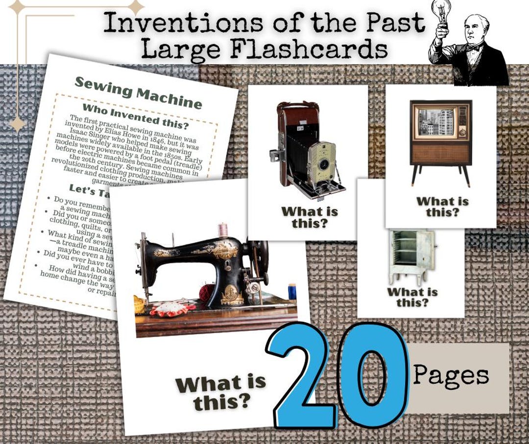 Vintage Inventions Flashcards for Seniors: Memory Care Activity ...