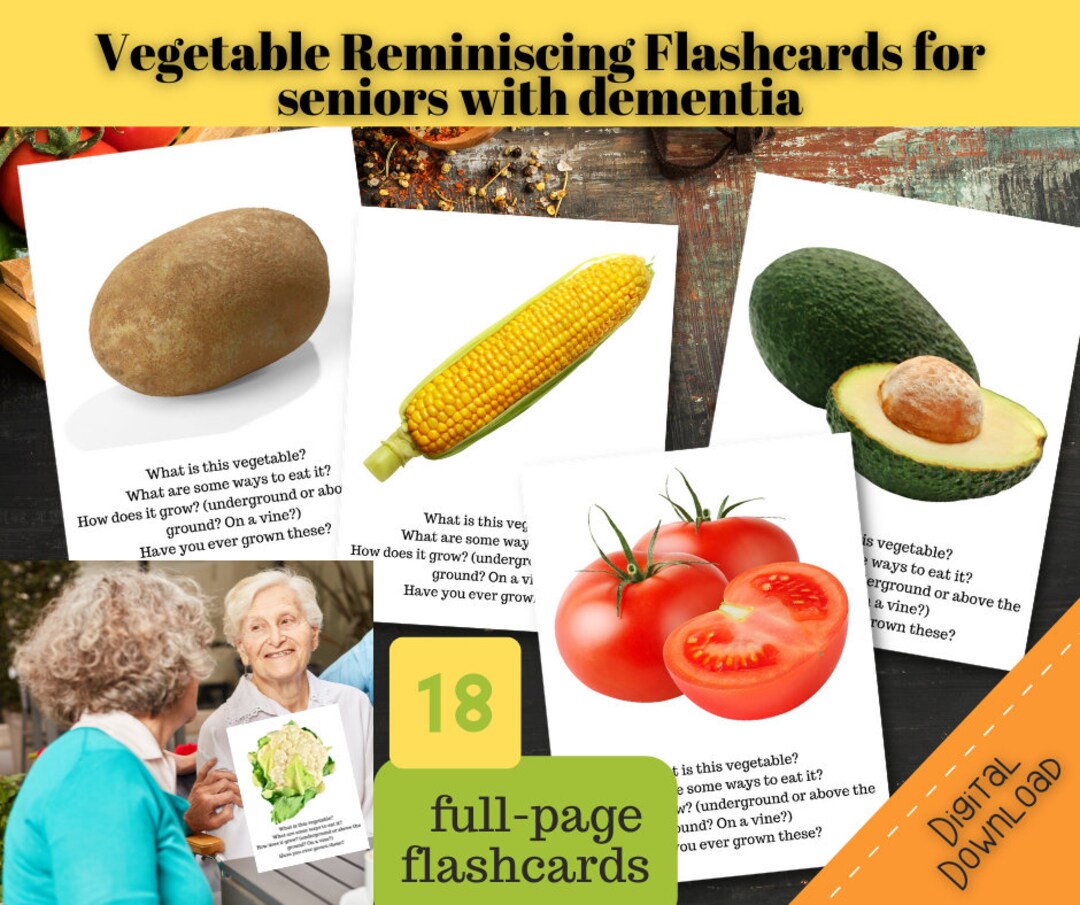 Vegetable Flashcards, Alzheimers Flashcards, Senior Activity, Dementia ...