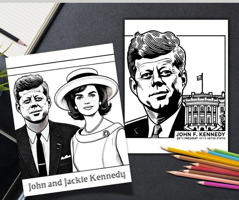 JFK Activity Mega-pack: Large Print History & Coloring (digital ...