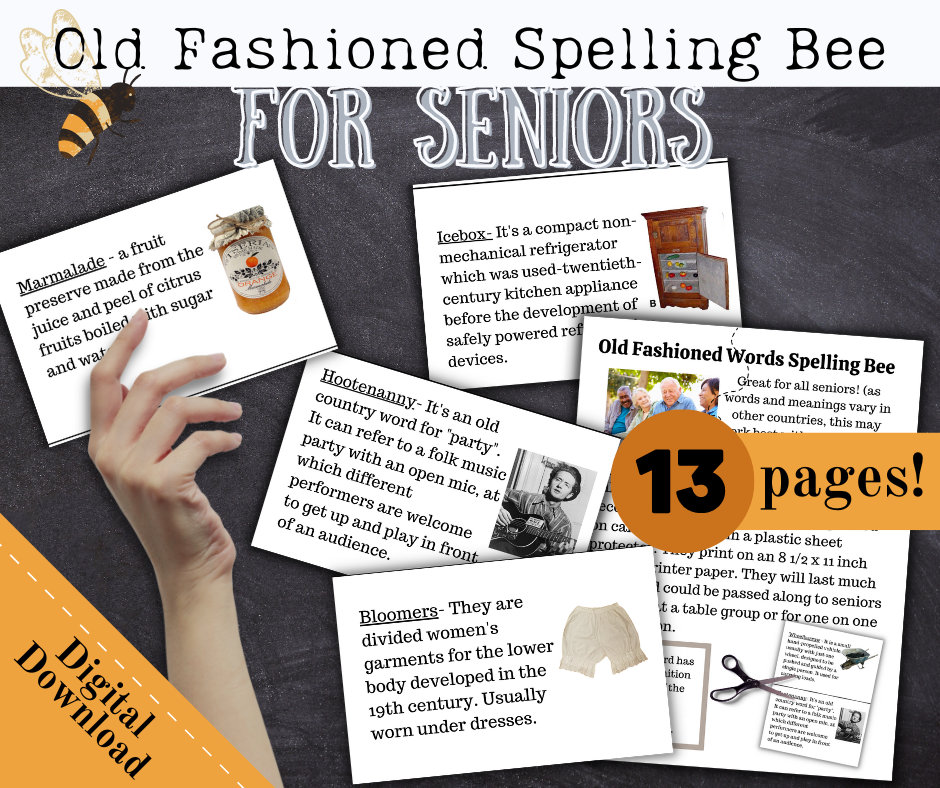 Senior Spelling Bee: Memory & Word Game (PDF Download) - Etsy
