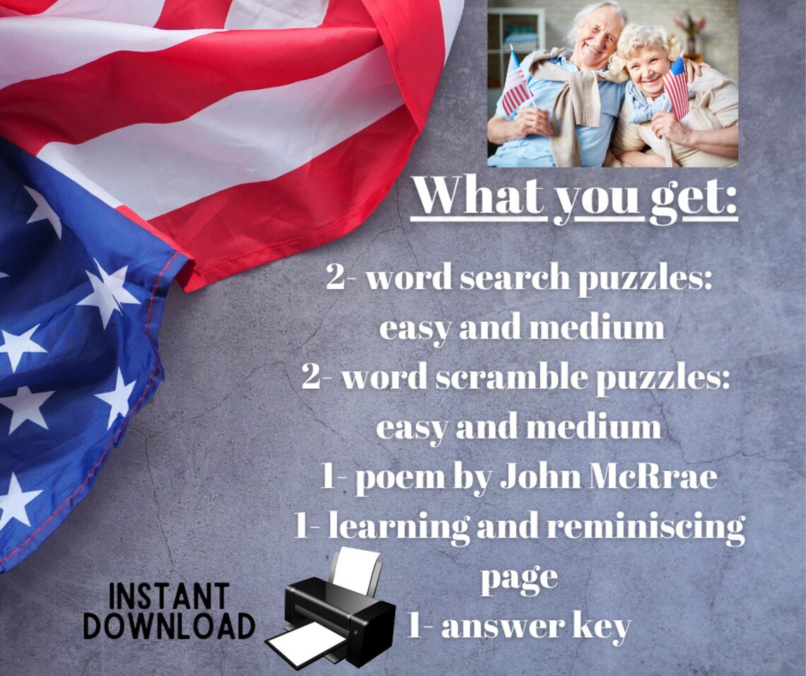 Memorial Day Game Memorial Day Activities Memorial Day - Etsy