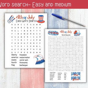 July 4th Activity Packet, July 4th Word Search, July 4th Puzzles, July ...