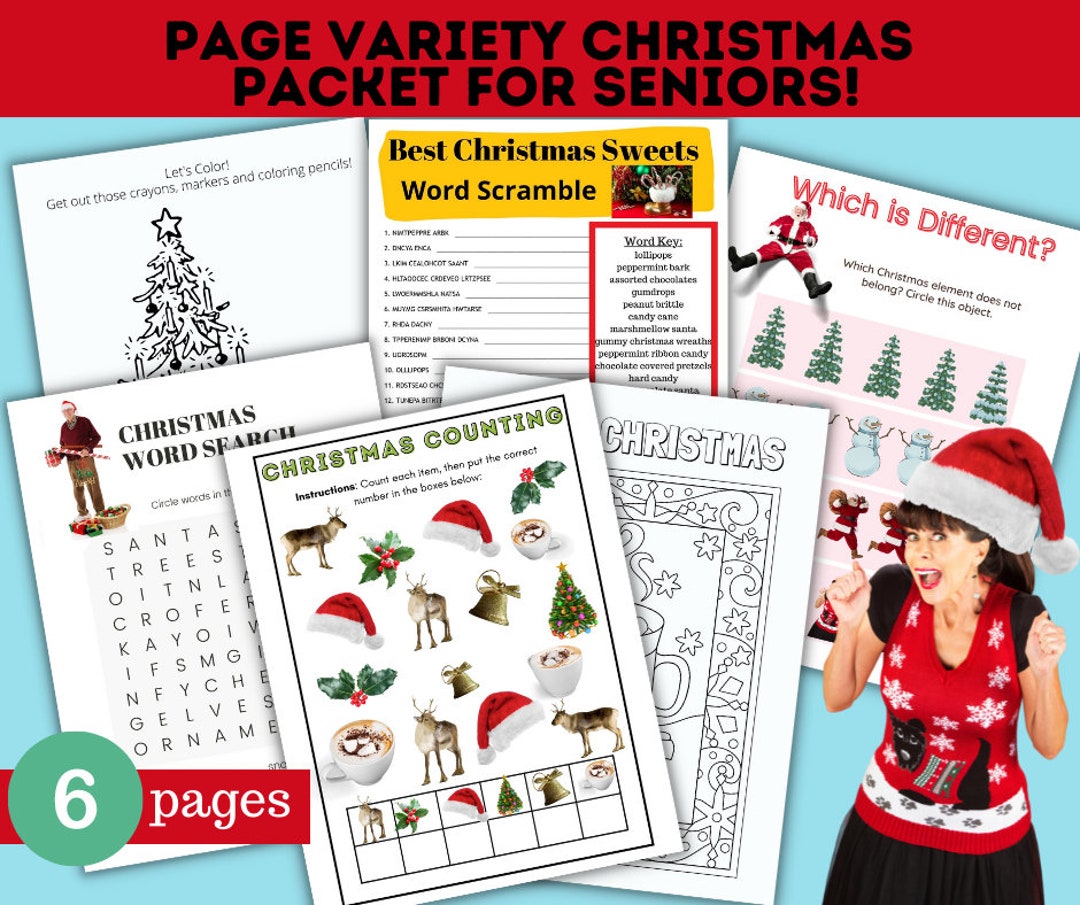 Senior Christmas Activity, Christmas Word Games, Activity, Senior ...