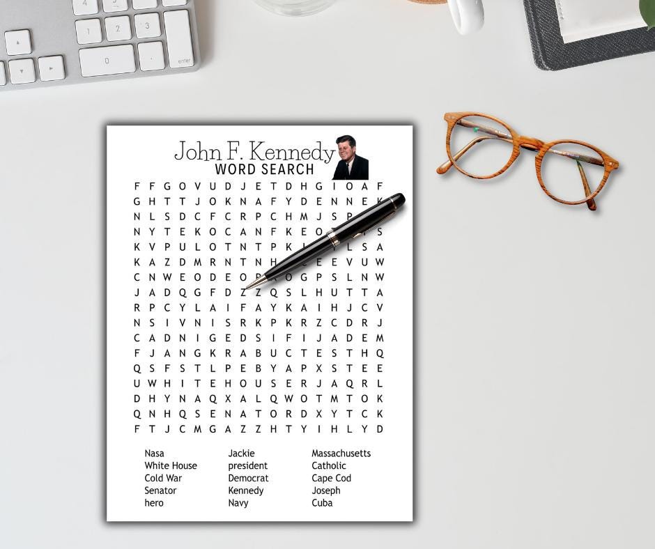 JFK Activity Mega-pack: Large Print History & Coloring (digital ...