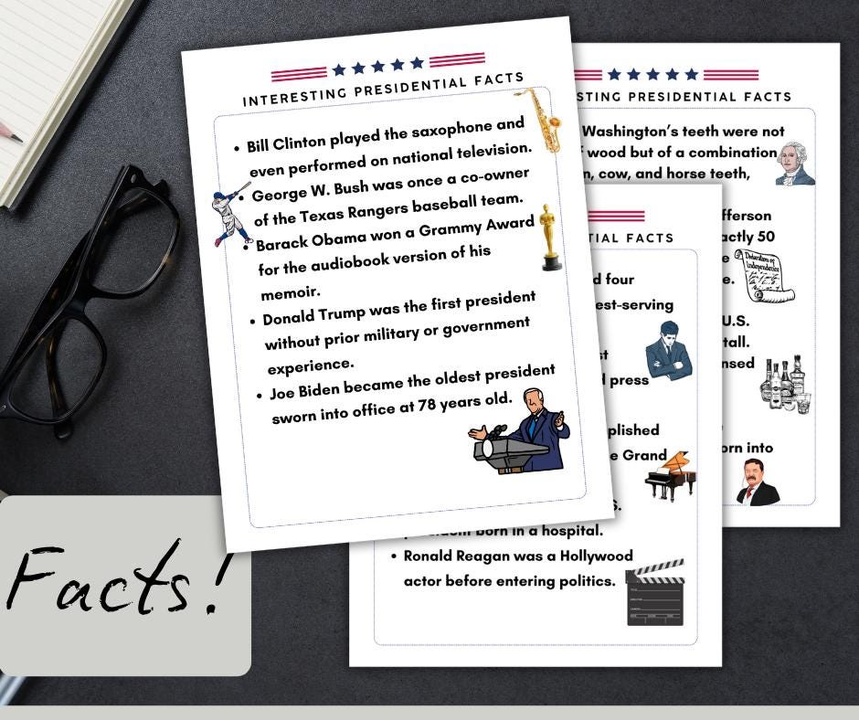 President’s Day MEGA Activity Packet | 15 Pages of Trivia, Fun Facts ...