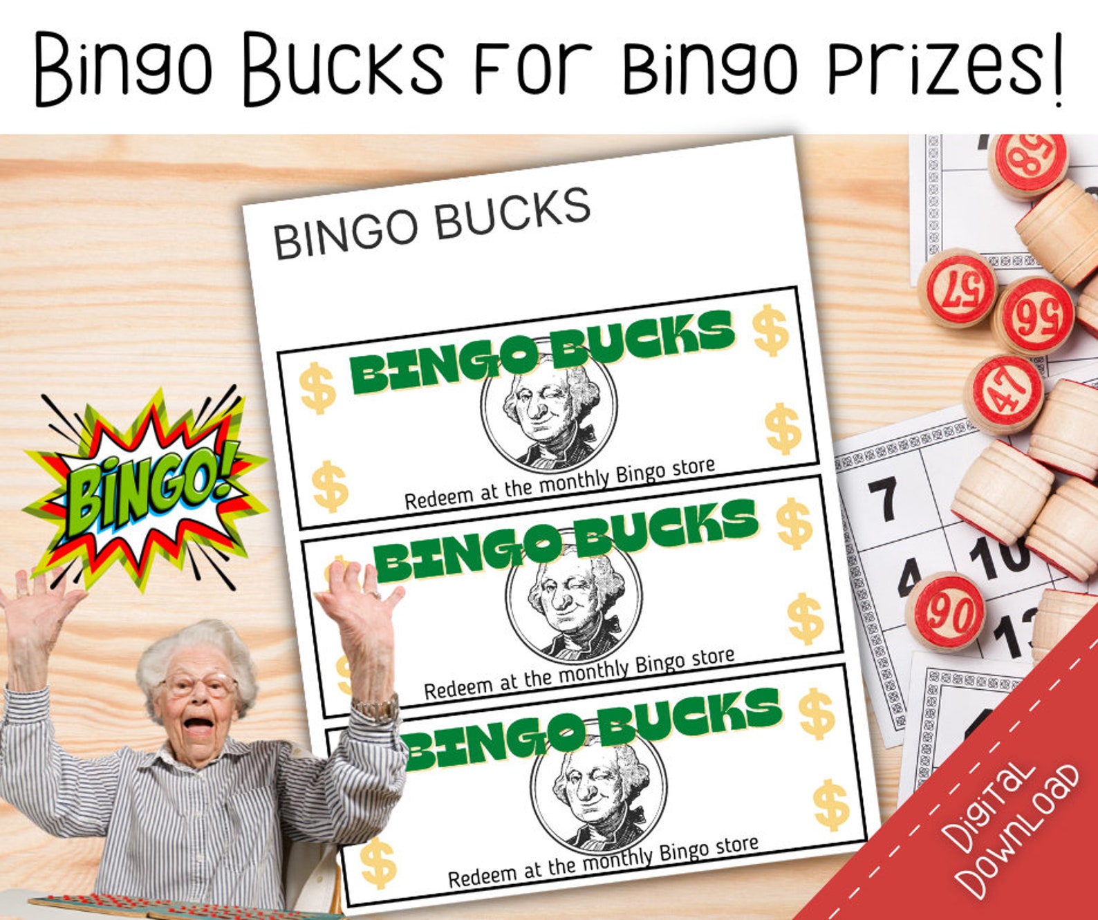 Bingo Bucks for Seniors: Bingo Game Prizes (PDF) - Etsy