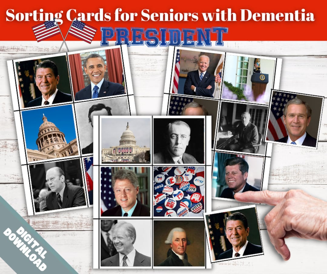 Presidents Sorting Game: Dementia Activity Kit (PDF) - Etsy