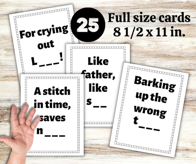 Dementia Flashcards: Complete the Phrase Game (PDF Packet) - Etsy