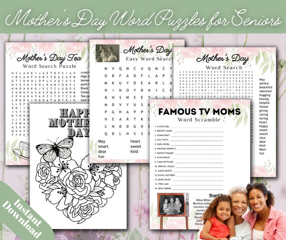 Mother's Day Word Search Mother's Day Word Scramble - Etsy