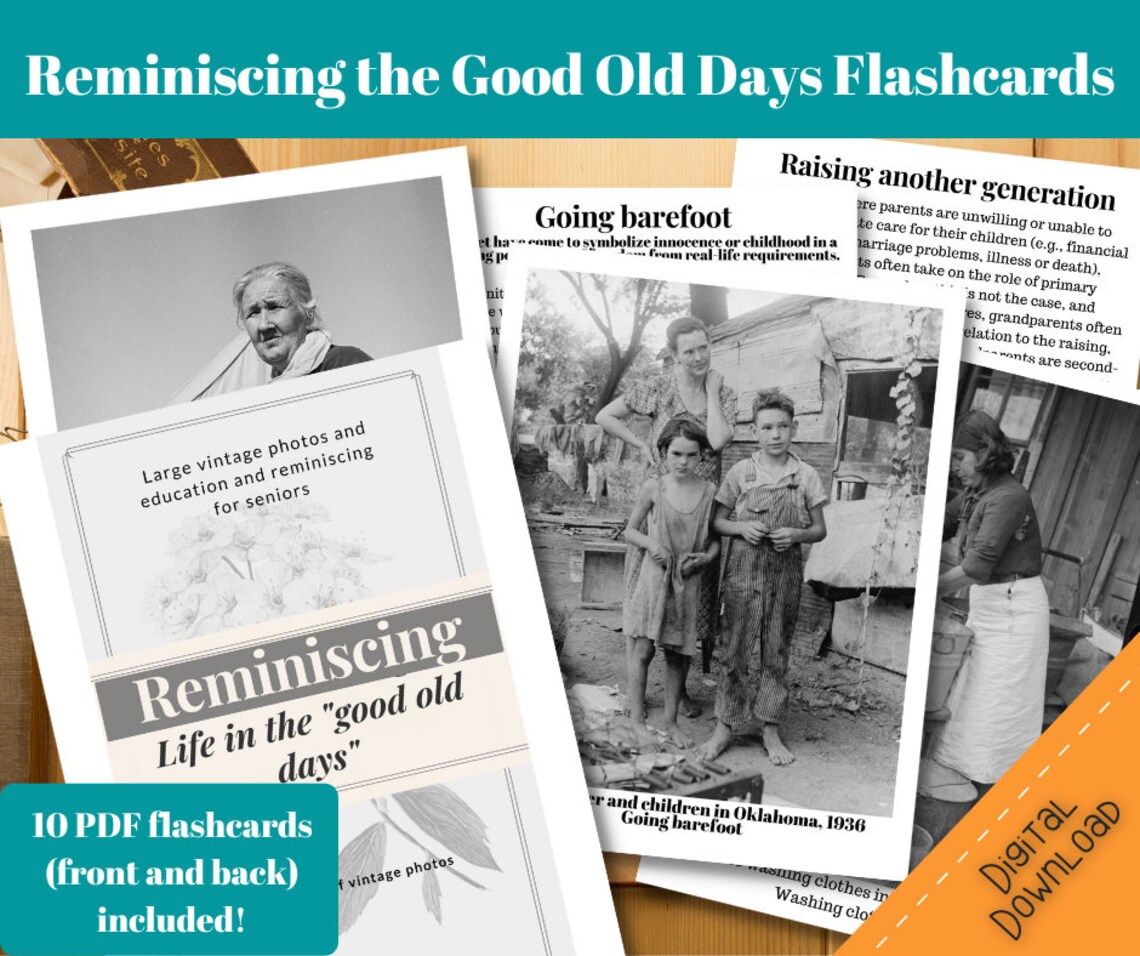 Reminiscing Flashcards for Alzheimer's Reminiscing for | Etsy