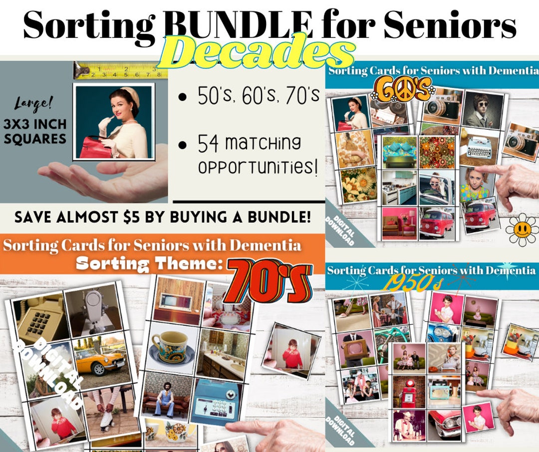 Decades, Matching Bundle, Dementia Sorting Kits, Sorting Games ...