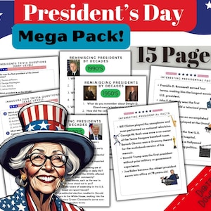 President’s Day MEGA Activity Packet | 15 Pages of Trivia, Fun Facts ...