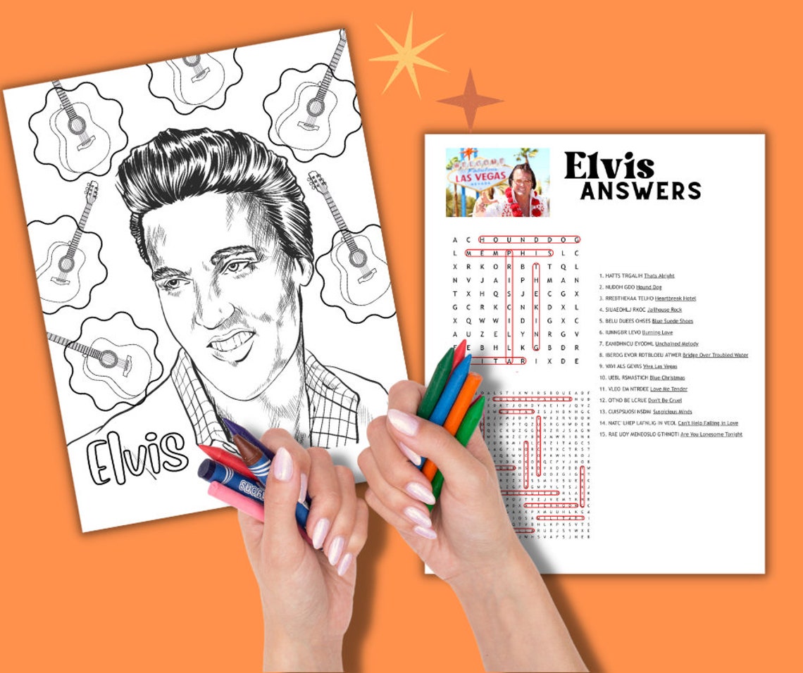 Elvis Activity Packet: Biography, Puzzles, Coloring (digital Download ...
