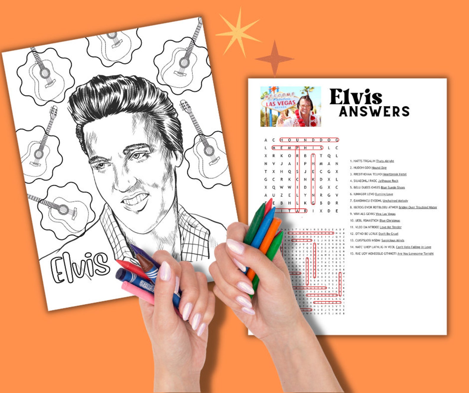 Elvis Activity Packet: Biography, Puzzles, Coloring (digital Download ...