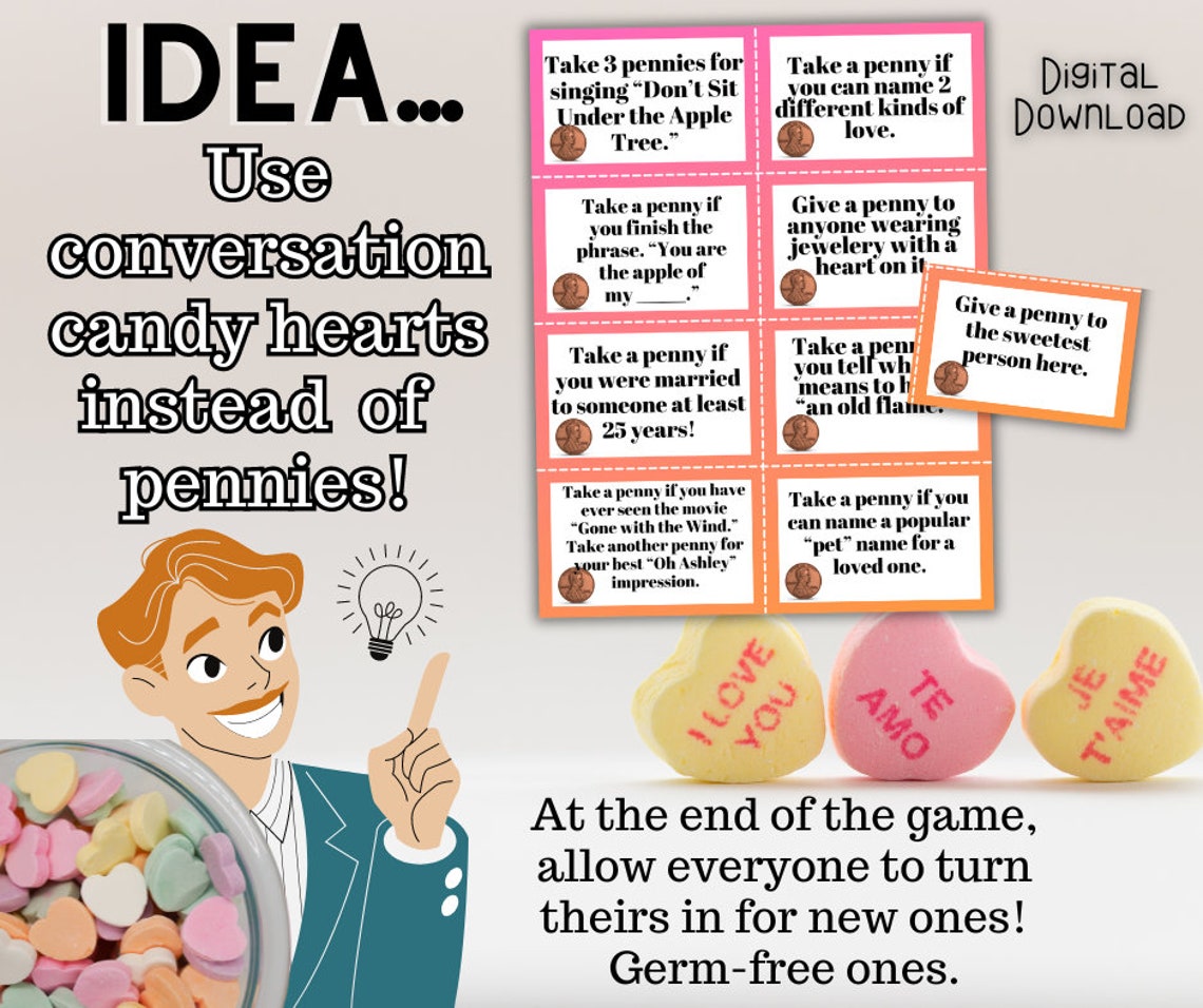 Valentine Reminiscing Game, Senior Valentine Game, Valentine Party Game ...
