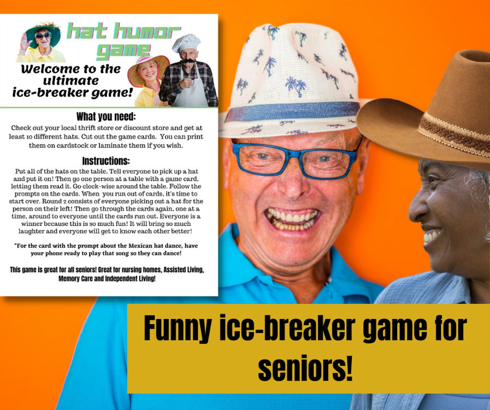 Ice-breaker Party Game, Alzheimers Game, Senior Activity, Memory Care ...