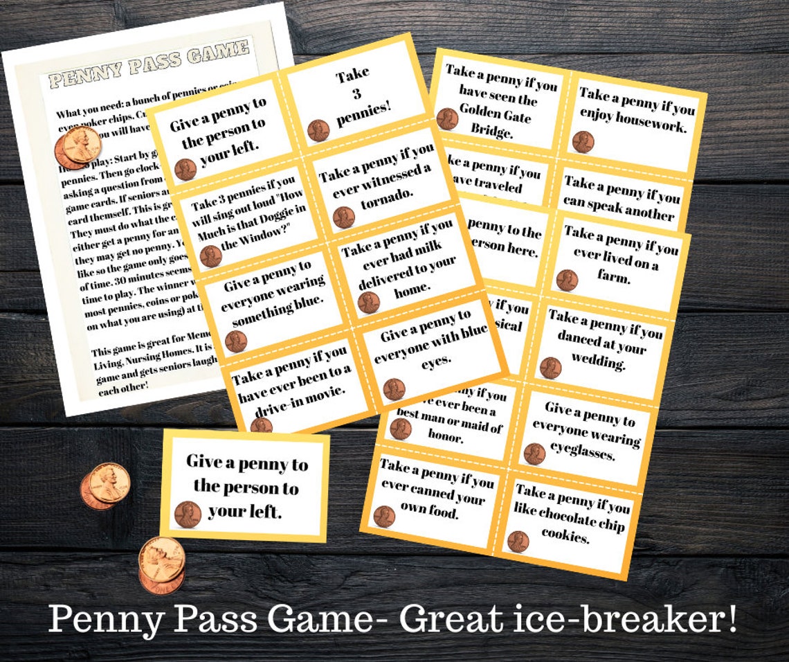 Penny Pass, Reminiscing Game, Seniors With Alzheimers, Memory Care ...