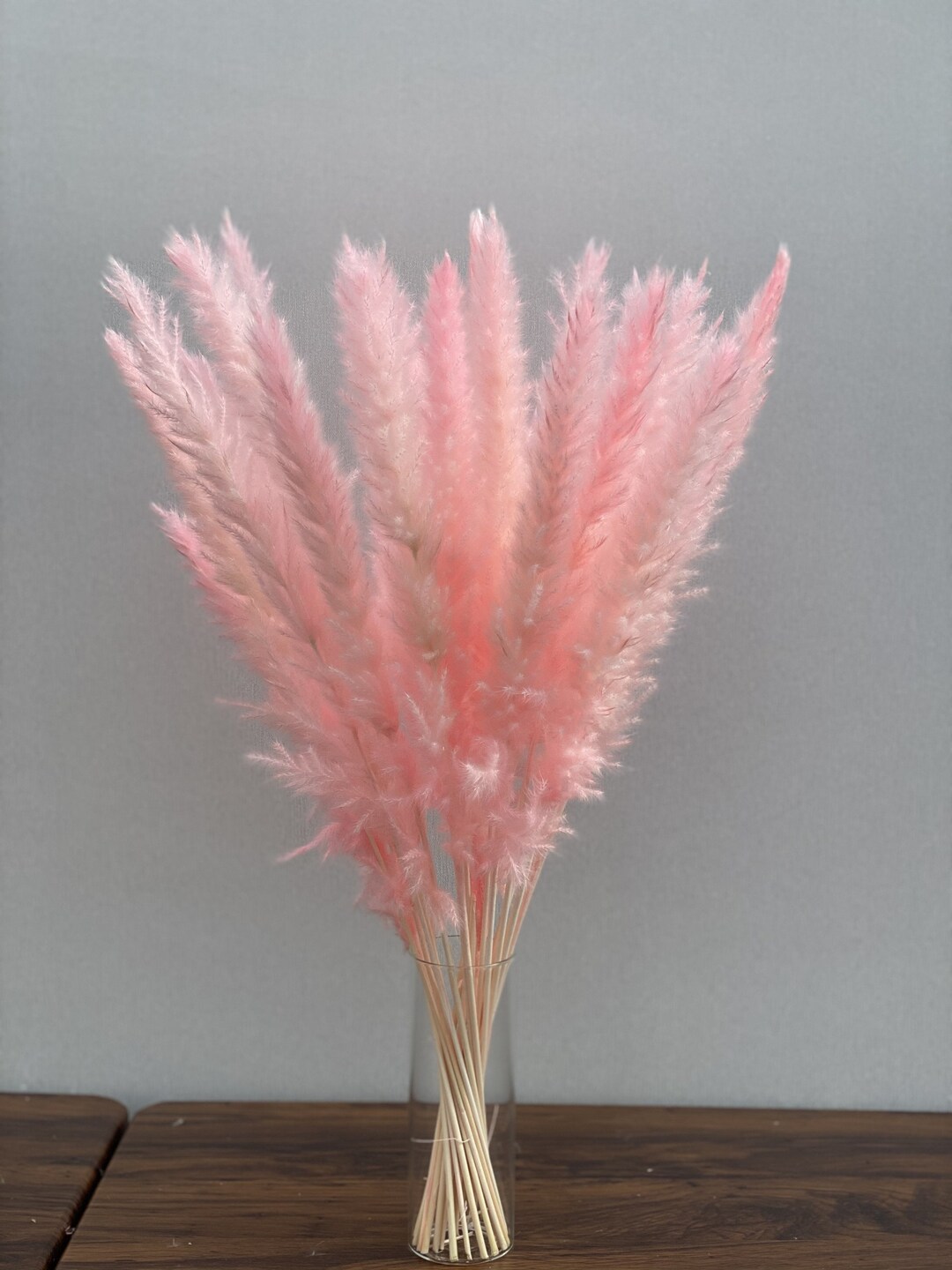 15 Stems Pink Pampas Grass 17" Pink Pampas Grass Dried Flowers for ...