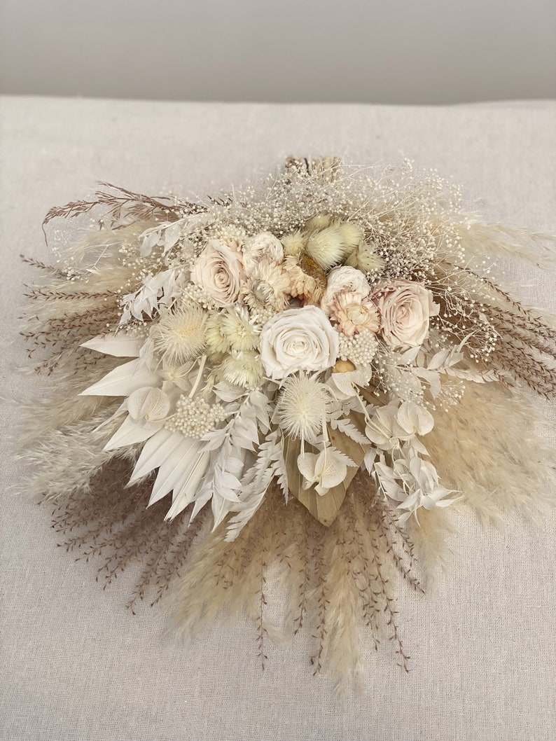 Dried Pampas Grass & Dust Rose Bridal Bouquet - Etsy