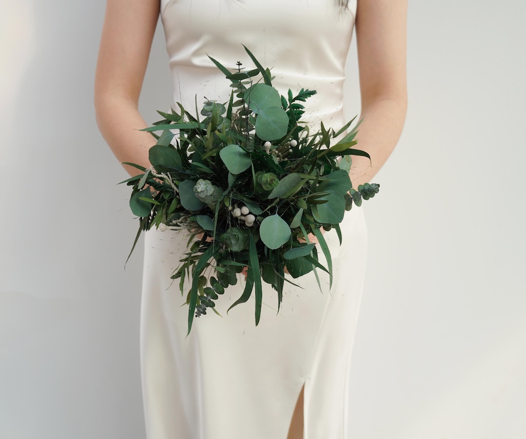 Preserved Eucalyptus Bridal Bouquet-greenery Bridal Bouquet-wedding ...