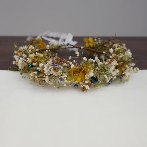 Wildflower Natural Dried and Preserved Boho Flower Crown, Adult Wedding ...