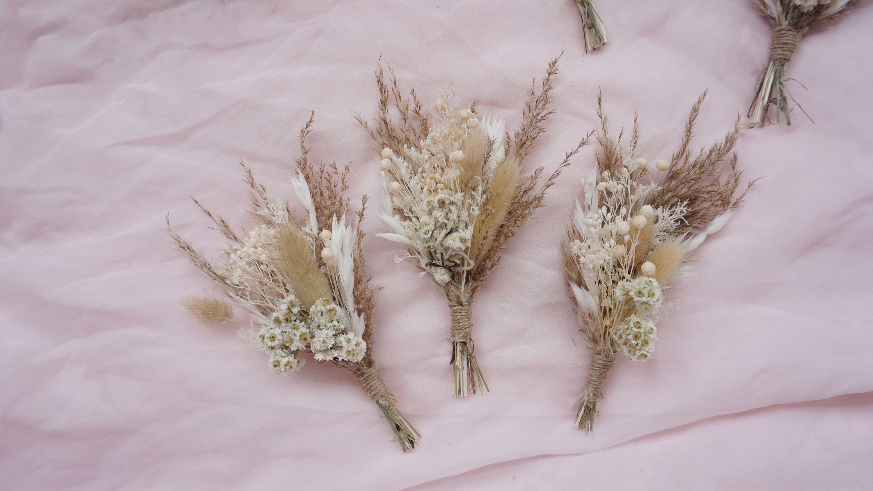 Bohemian Mini Dried Flower Bouquet, Pampas Grass Mini Dried Flower Set ...