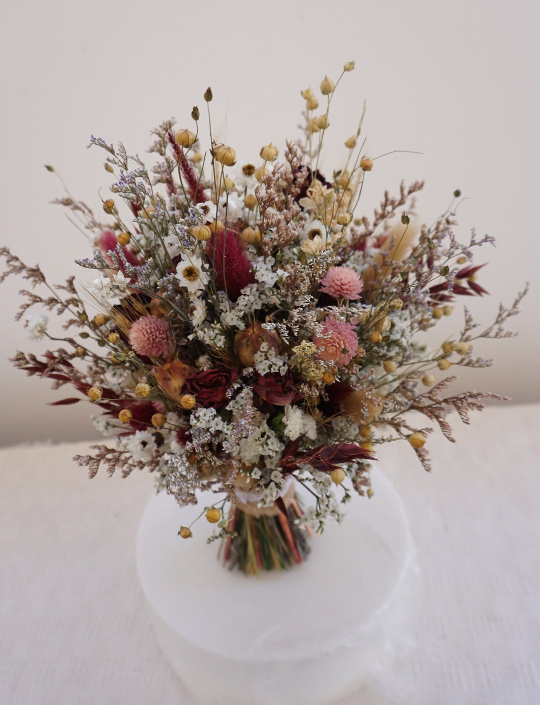 Neutral Rust Tone Bridal Bouquet / Bride and Bridesmaid Bouquet ...