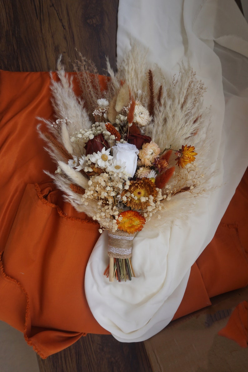 Wildflower Bride Bouquet Burnt Orange / Festival Meadow - Etsy