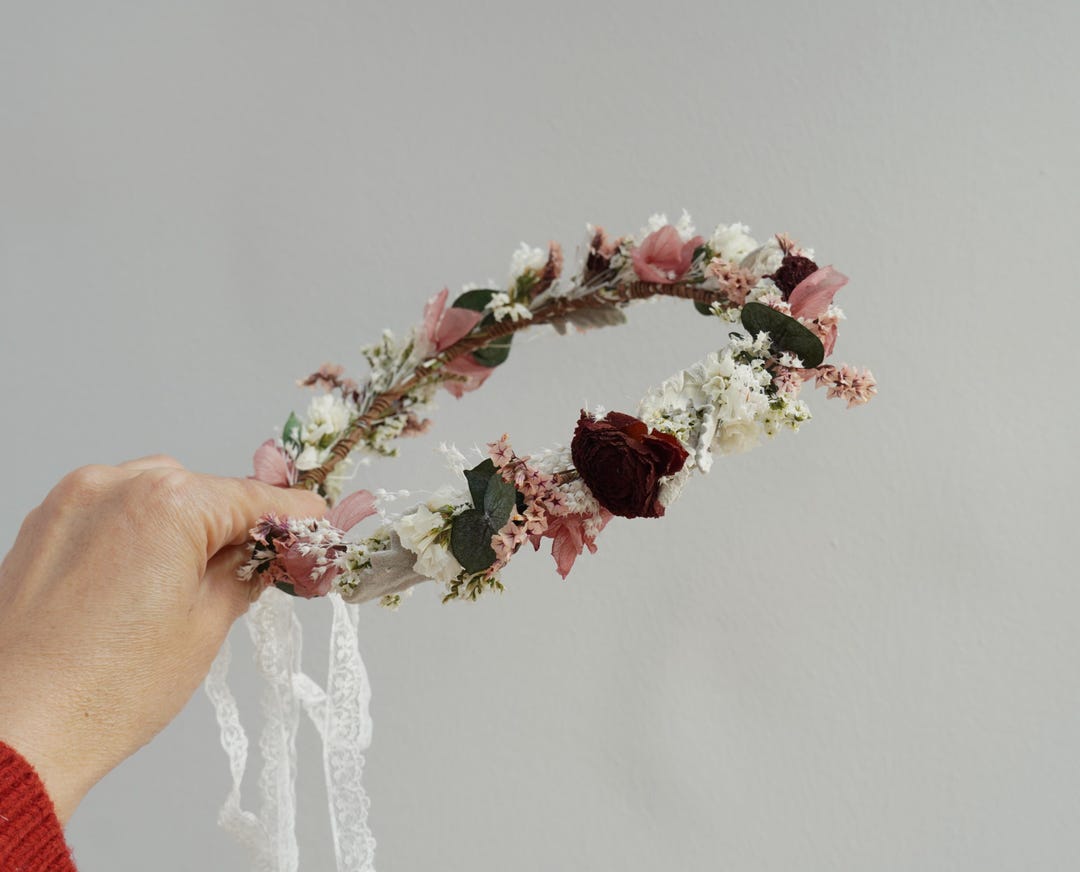 Head Wreath Series Berry,dust Rose Crowns, Bridal Wreath, Dried Flower ...