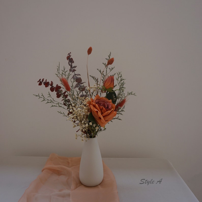 Terracotta Floral Arrangements Autumn Wedding Centerpiece Dry Etsy