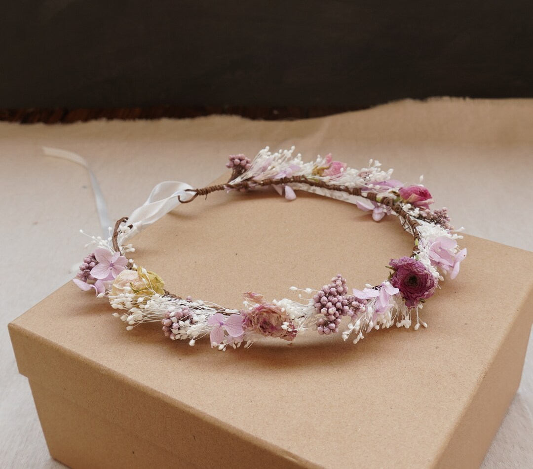 Thin Dried Flower Wreath, Hair Wreath Bridal Wreath Dirndl Wreath ...