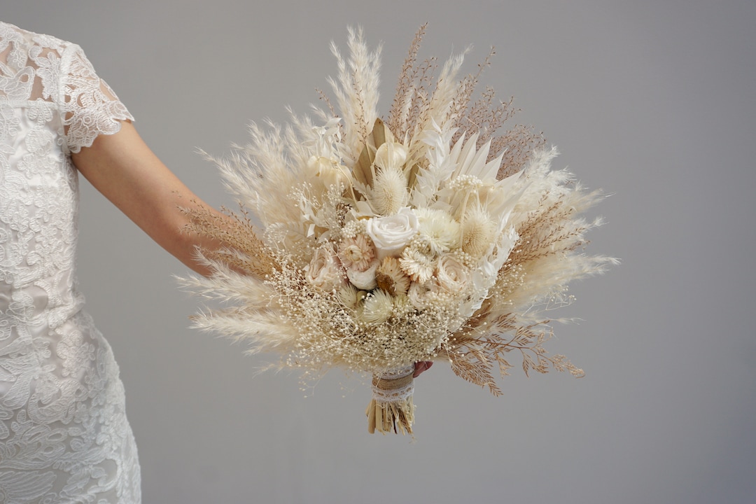 Dried Flower Bouquet | Boho Bridesmaid Bouquet | Pampas Grass ...