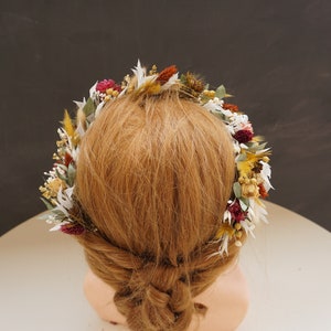 Autumn Dried Flower Crown With Rust Tones Hints of Dusky Pink and ...