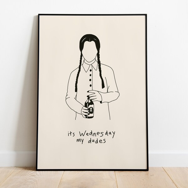 Wednesday Addams Black and White Clipart - Etsy