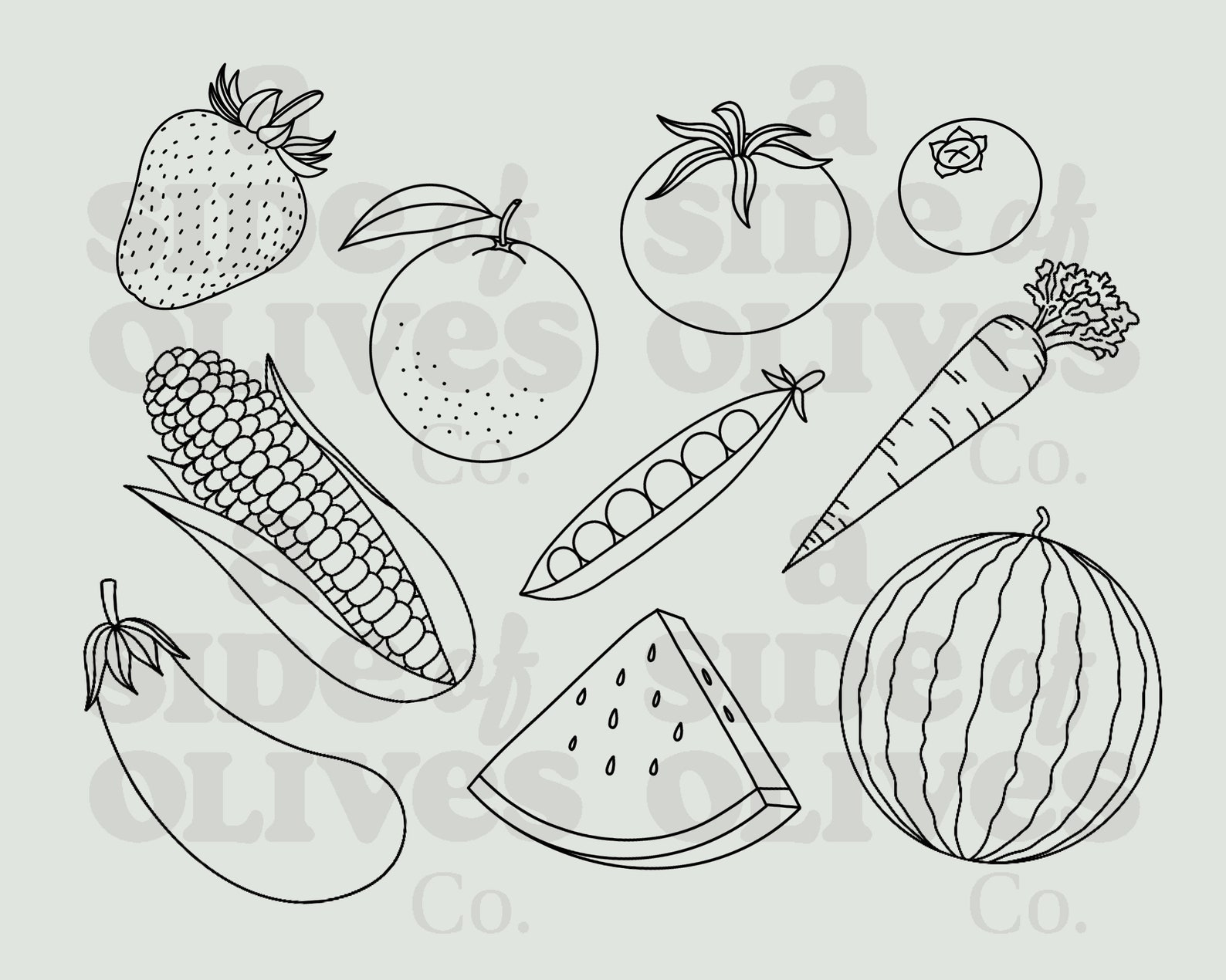 Fruit & Veg Clipart Pack Hand Drawn Doodles. Vegetables - Etsy Australia