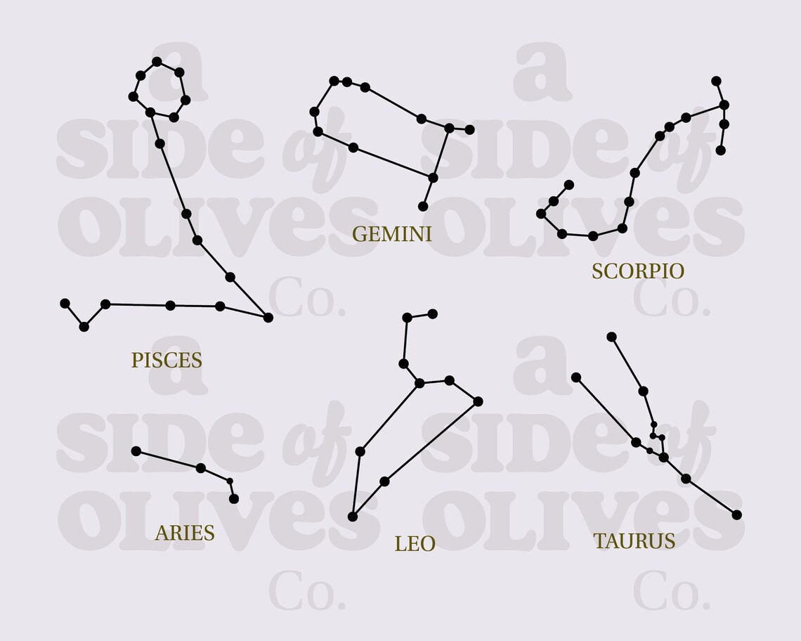 Zodiac Constellations Clipart Pack - Astrology, Star Signs, Zodiac ...