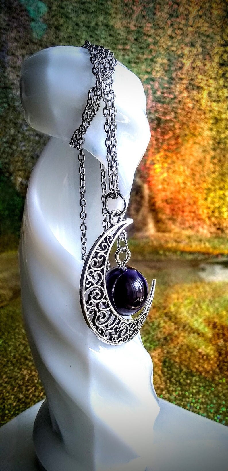 Dark Elven Moon Jewelry Elvish Necklace Crescent Moon - Etsy
