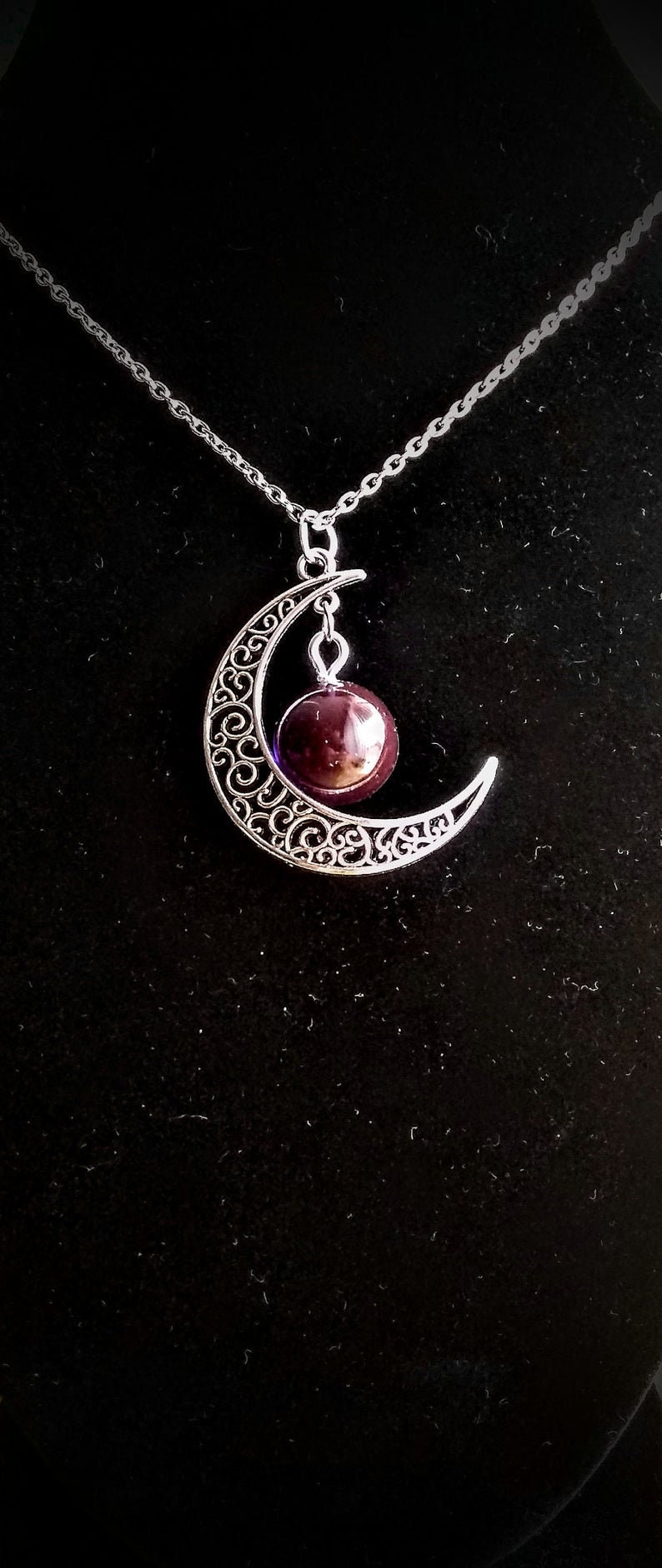 Dark Elven Moon Jewelry Elvish Necklace Crescent Moon - Etsy