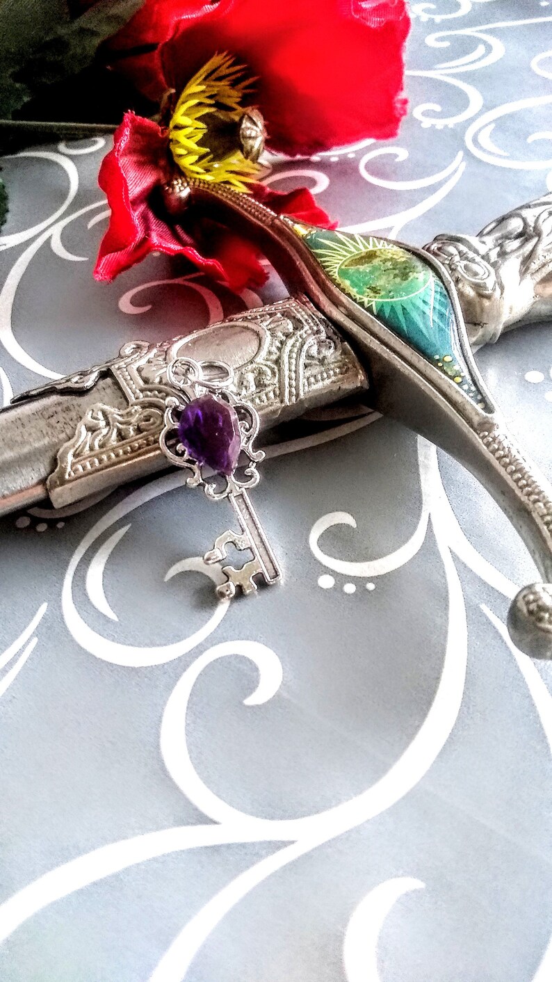 Royal Key Necklace Jeweled Key Medieval Key Fantasy Key - Etsy