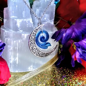 Moon and Water Necklace Elvish Necklace Crescent Moon - Etsy