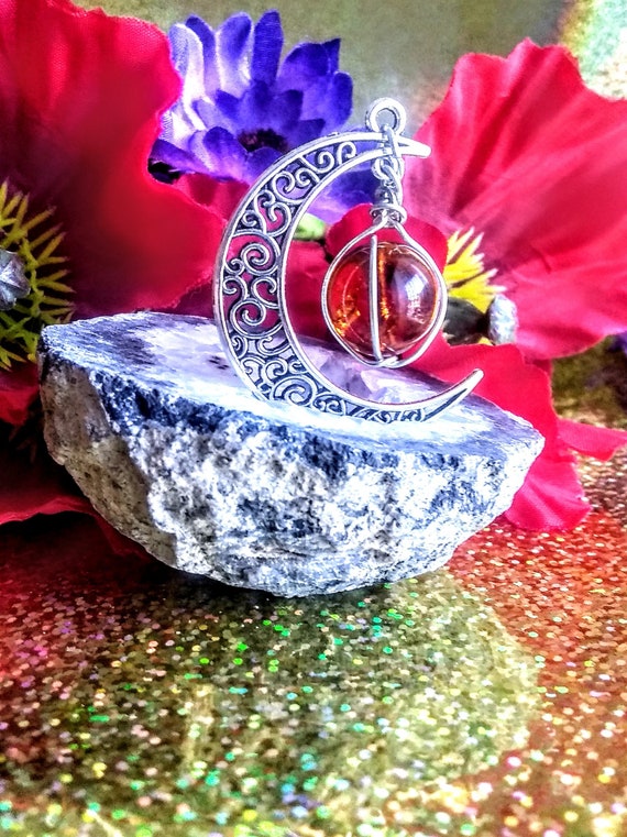 Blood Moon Necklace Elvish Moon Necklace Crescent Moon | Etsy