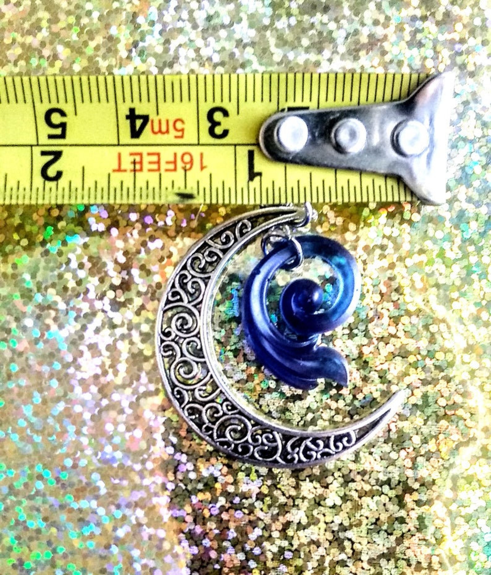 Moon and Water Necklace Elvish Necklace Crescent Moon - Etsy