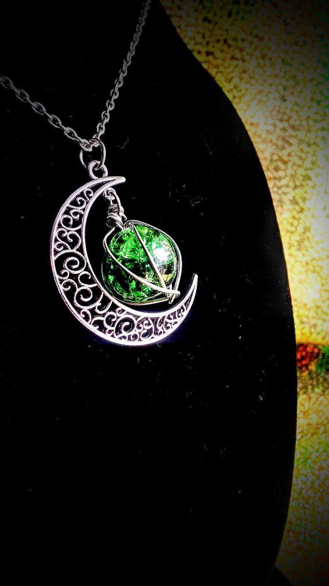 Elvish Moon Necklace Fantasy Crescent Moon Necklace Elven - Etsy
