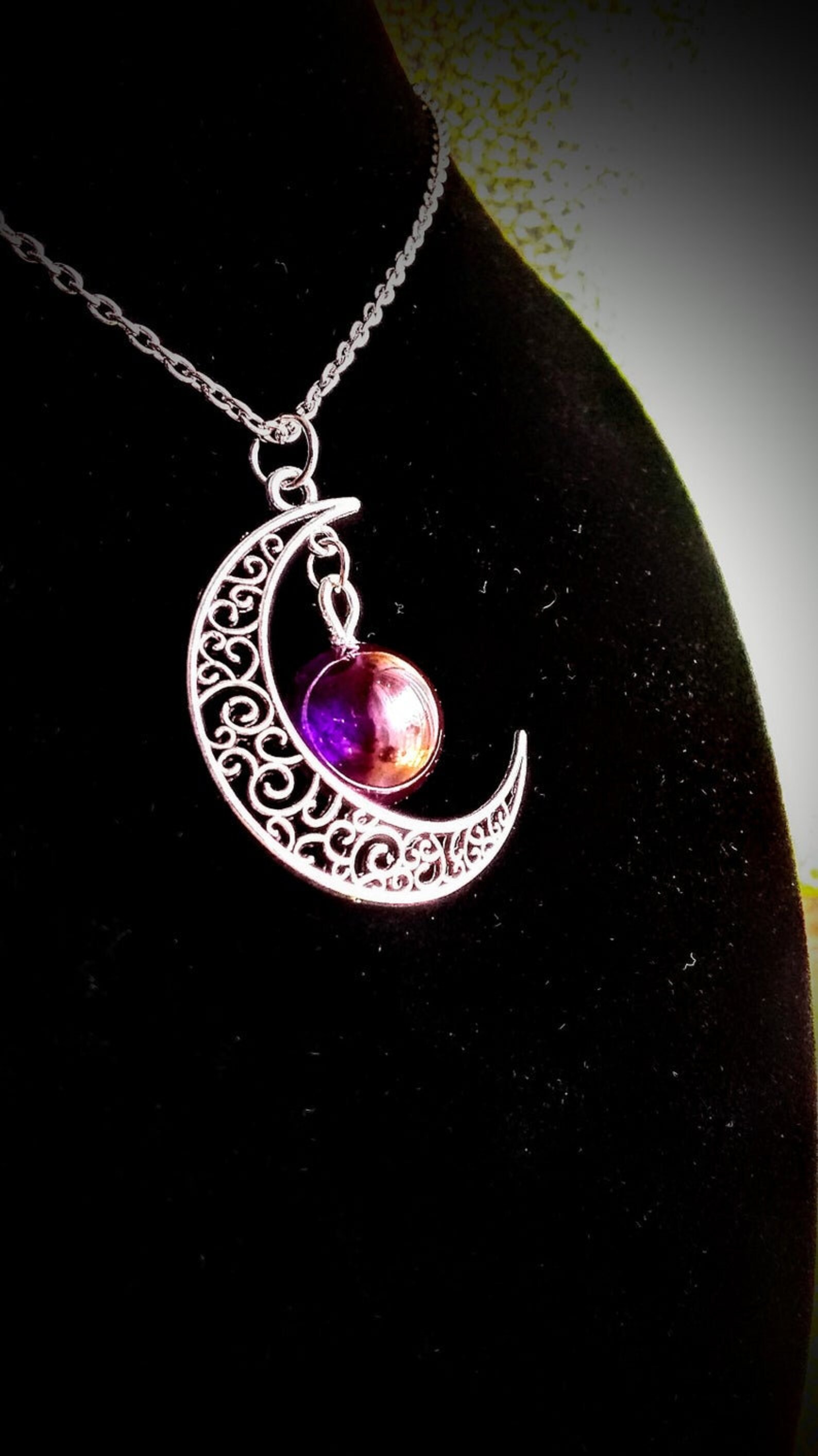 Dark Elven Moon Jewelry Elvish Necklace Crescent Moon - Etsy